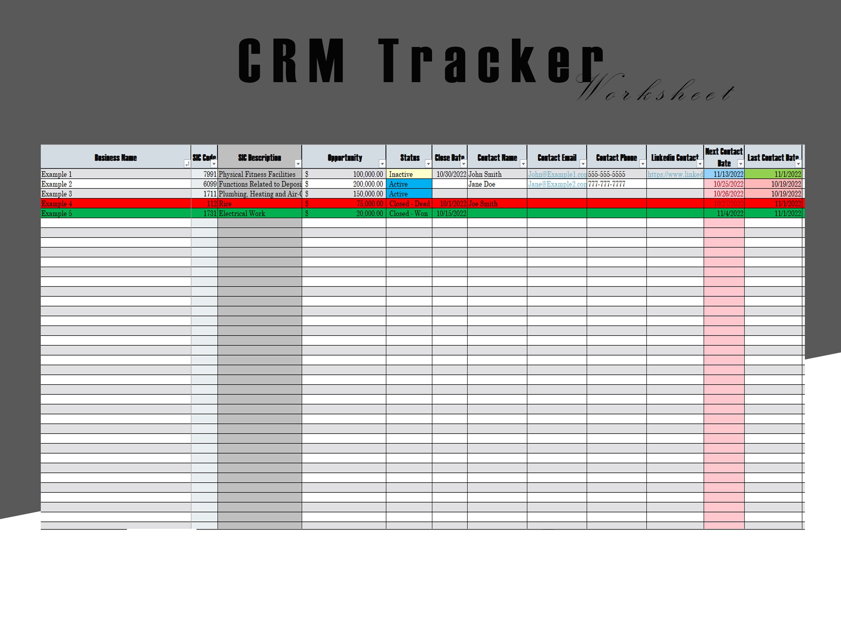 Sales Prospecting Spreadsheet - Gray - Track and Manage Your ...