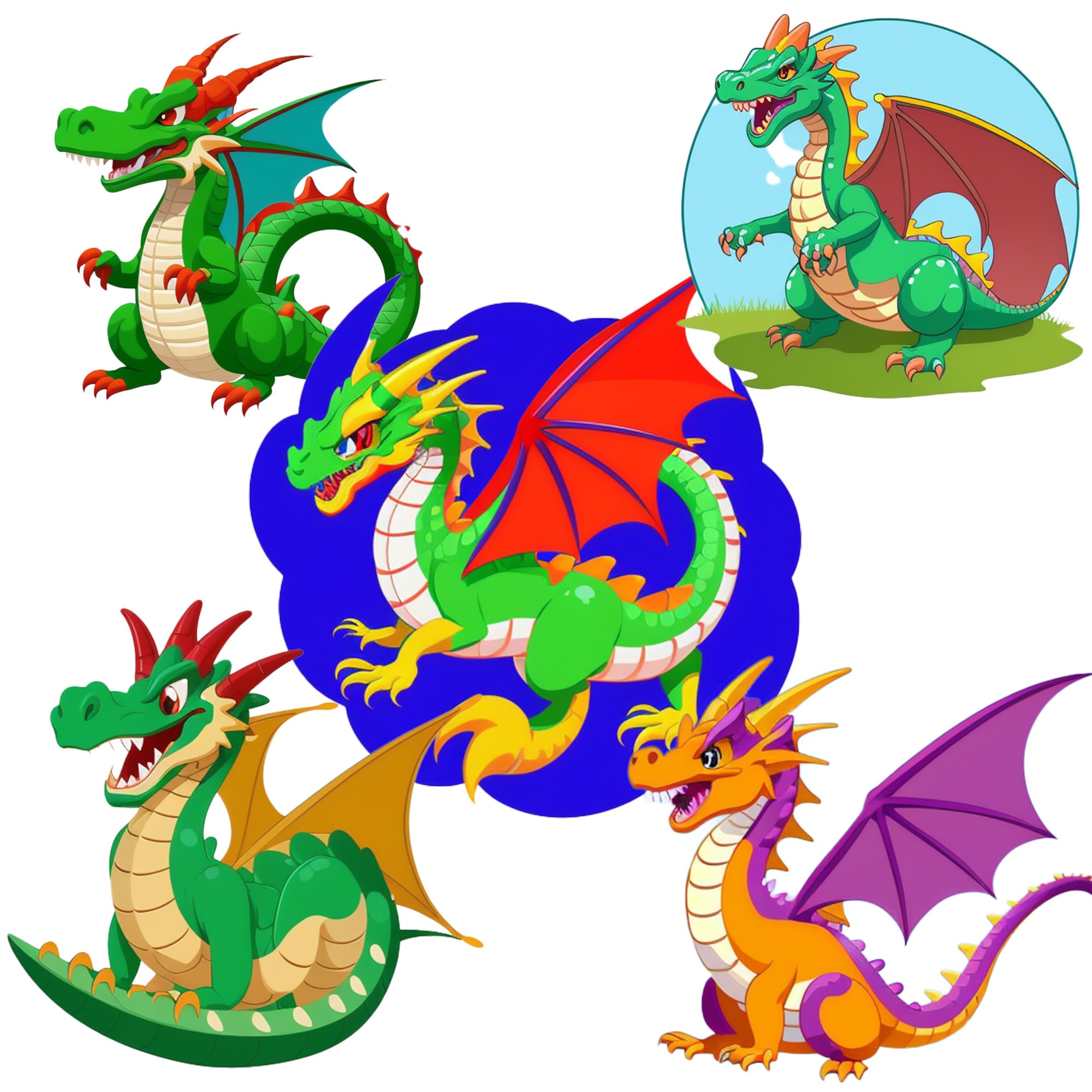 Dragon SVG Collection: 100 Majestic Vector Dragons for - Etsy