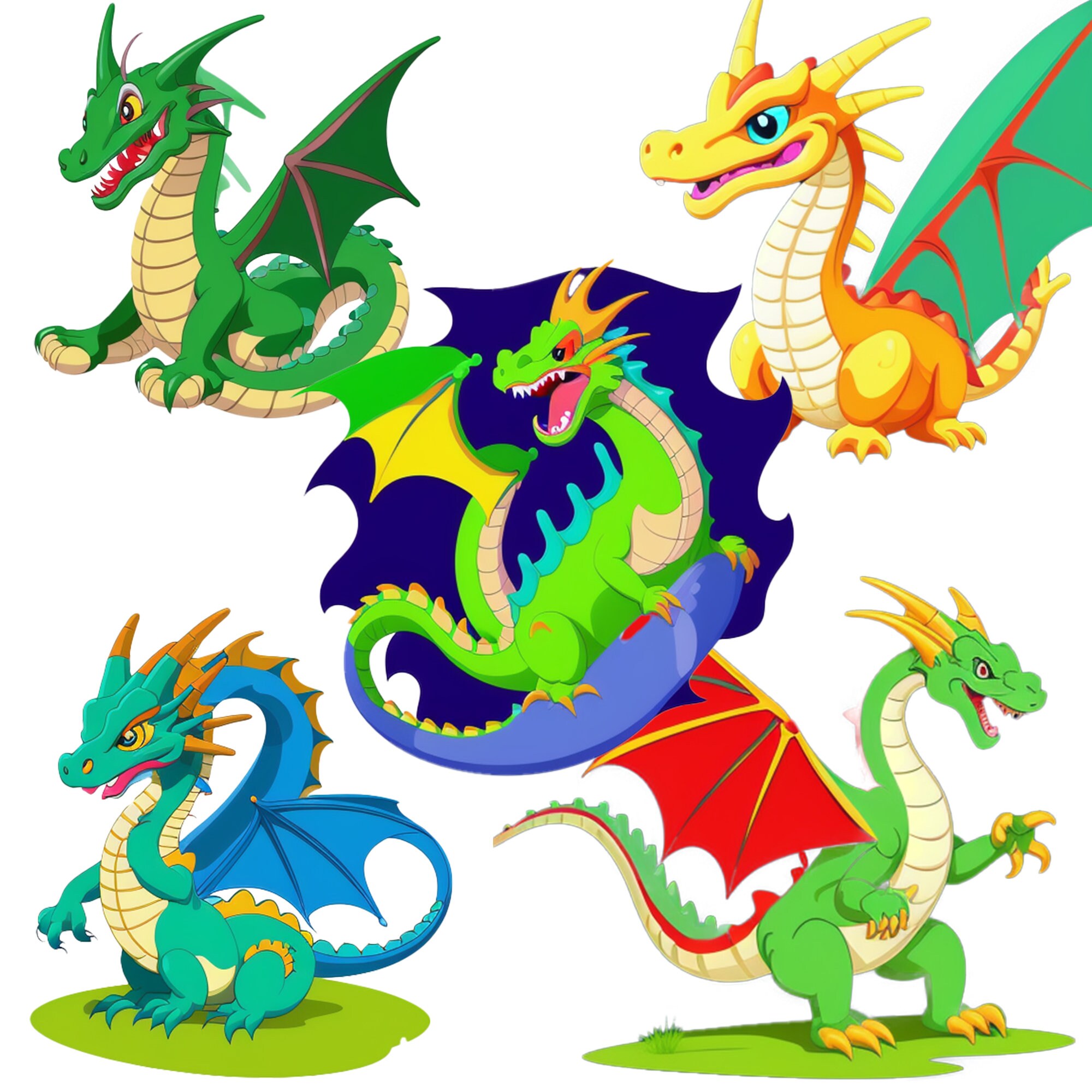 Dragon SVG Collection: 100+ Majestic Vector Dragons for Commercial Use ...