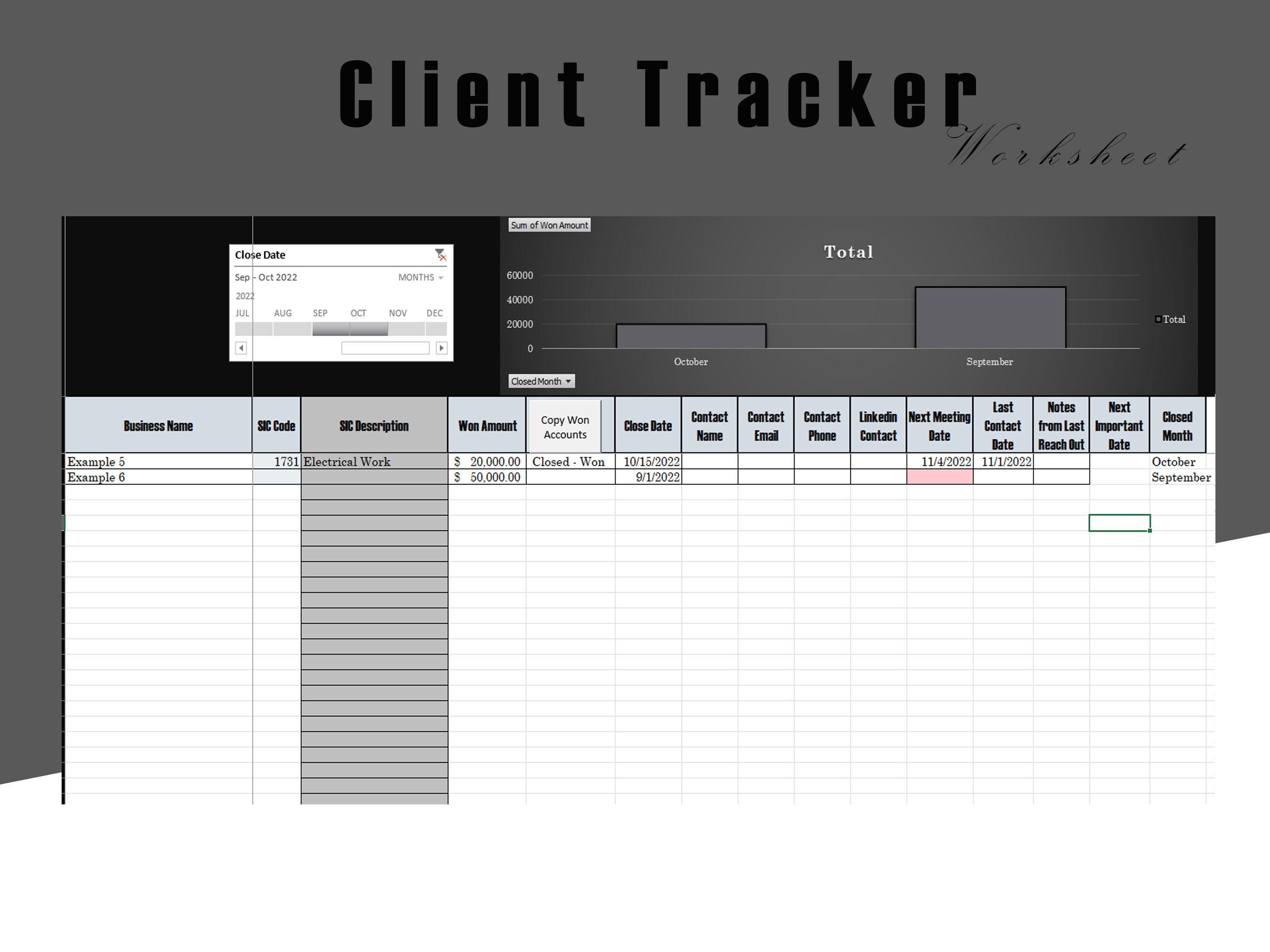Sales Prospecting Spreadsheet - Gray - Track and Manage Your ...