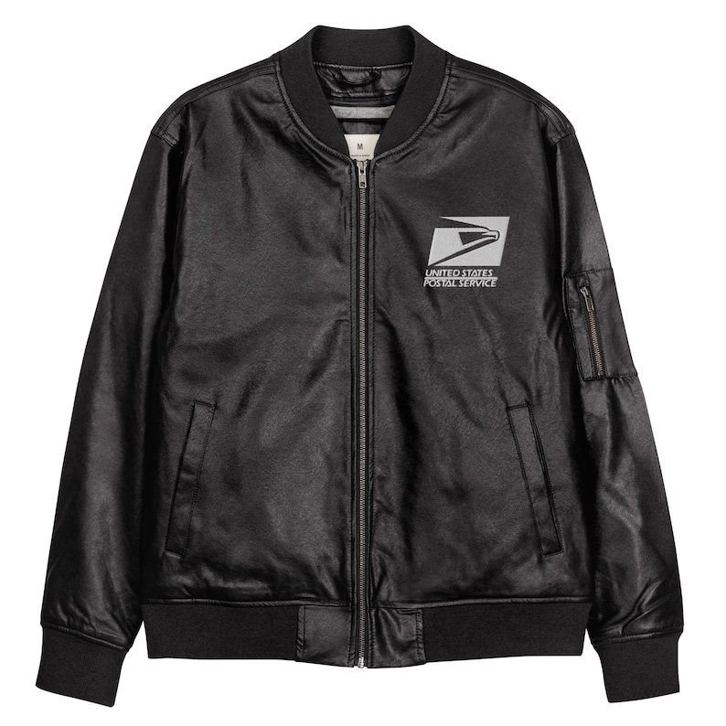 USPS Postal Worker Leather Bomber Jacket for Mail Delivery - Etsy