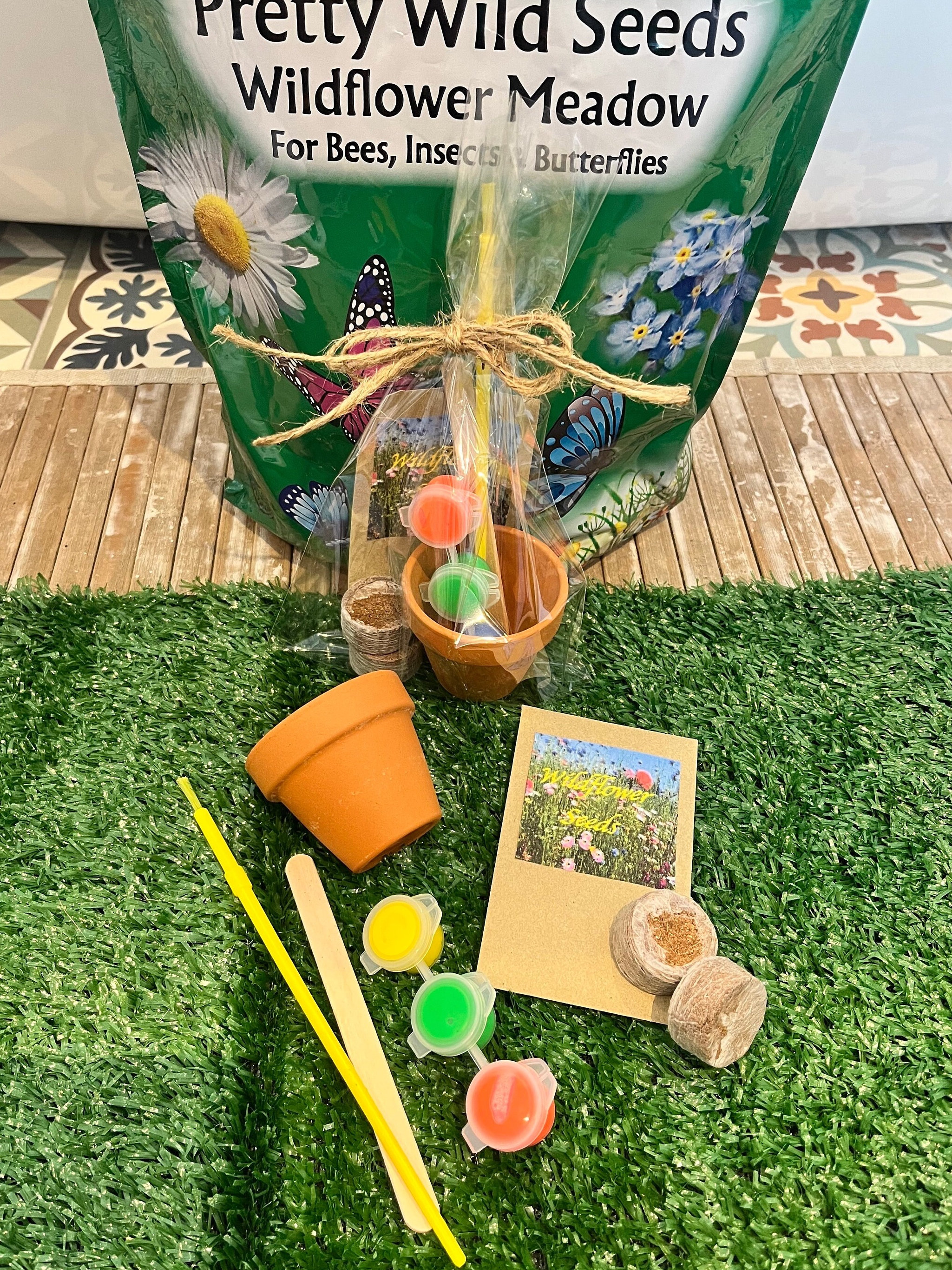 Kids Planting & Craft Set, Personalised Gift, Paint Your Own Plant Pot ...