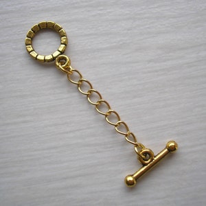 Small Round Gold Toggle Clasp Extension Chain for a Necklace or ...