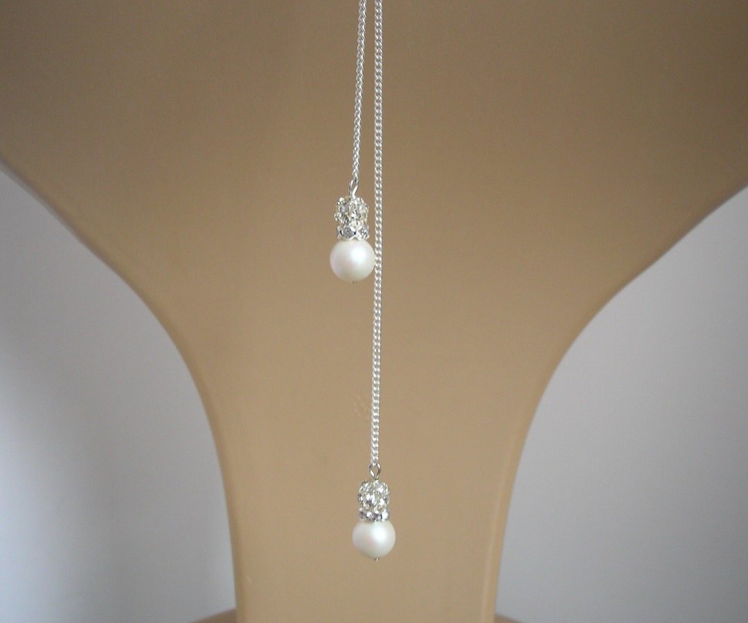 Austrian Pearl Backdrop Dainty Pearl and Rhinestone Back - Etsy