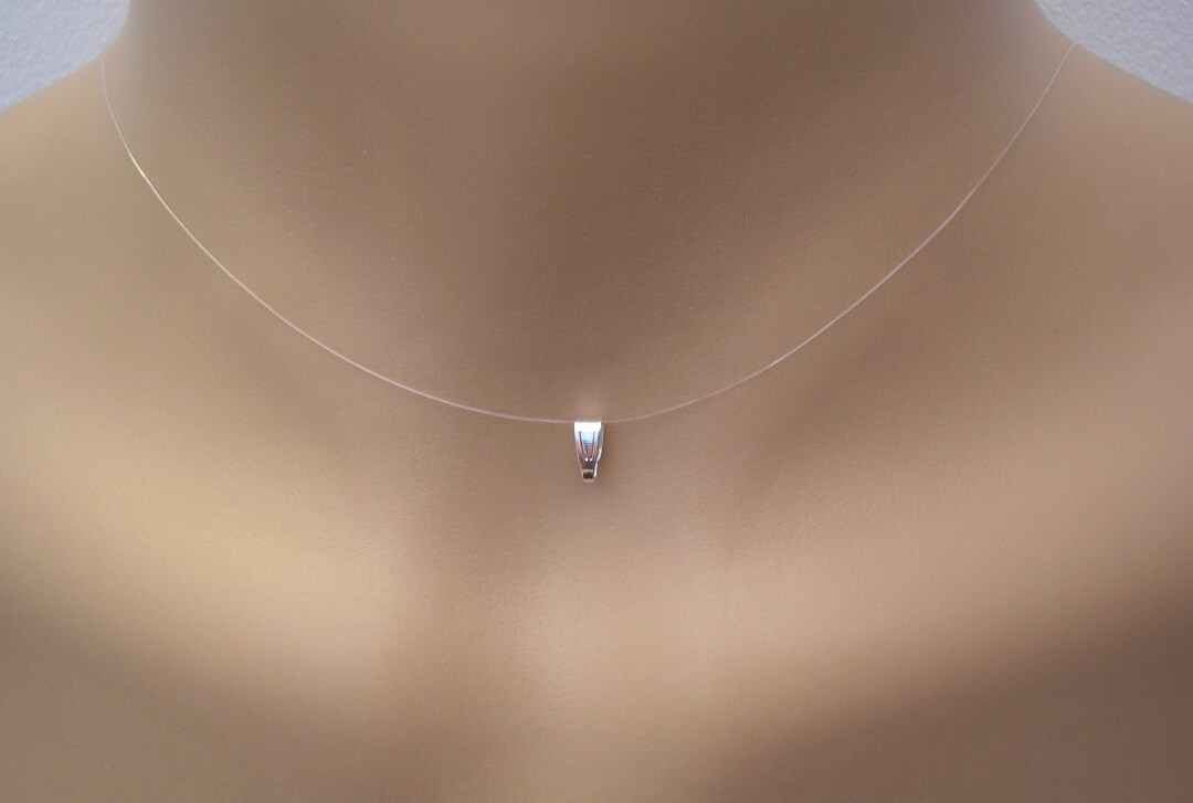 Simple Plain Transparent Invisible Necklace With a Tiny Bail to Attach ...