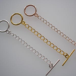 Round Toggle Clasp Extension Chain for a Necklace or Bracelet, Chain ...