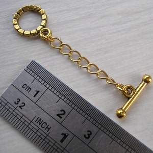 Small Round Gold Toggle Clasp Extension Chain for a Necklace or ...