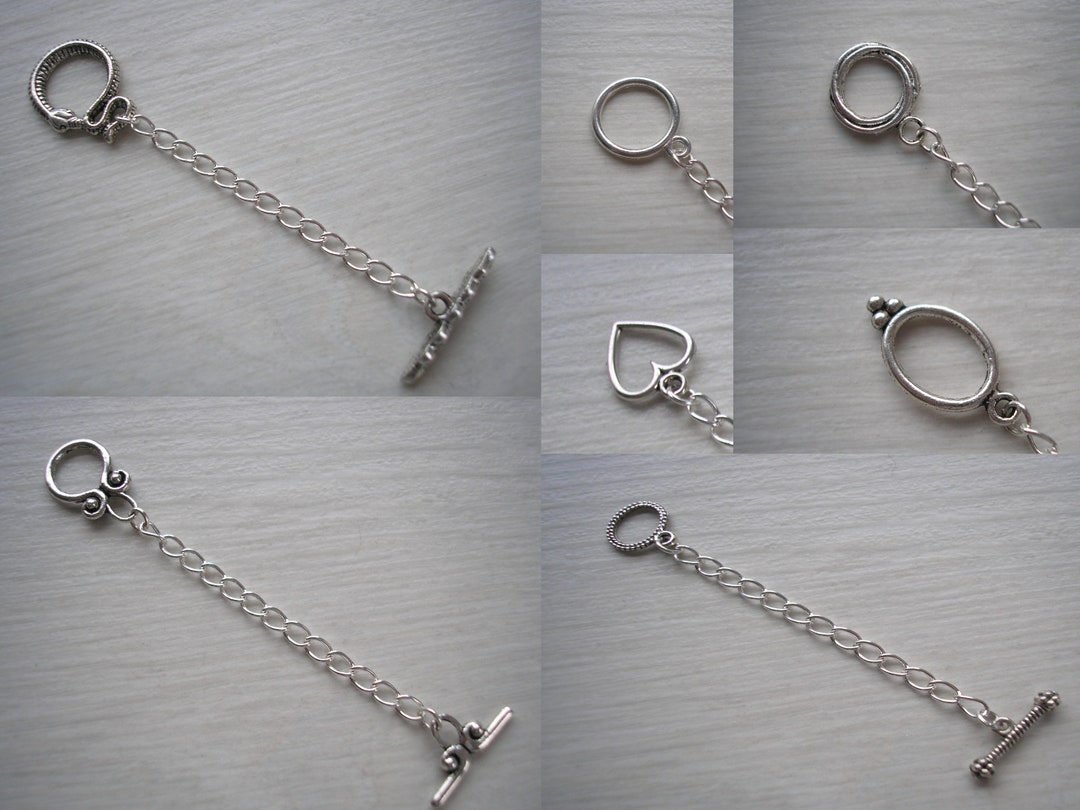 Tibetan Silver T-bar Toggle Clasp Extender Chain for a Necklace or ...