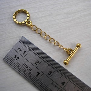 Small Round Gold Toggle Clasp Extension Chain for a Necklace or ...