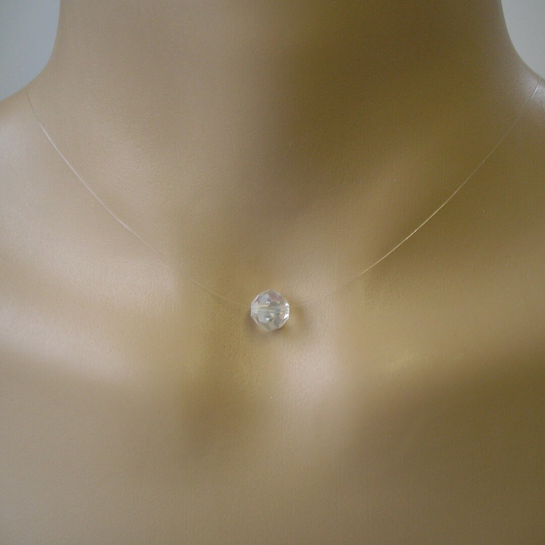 Floating Crystal Necklace, Invisible Necklace, Single Floating Illusion ...