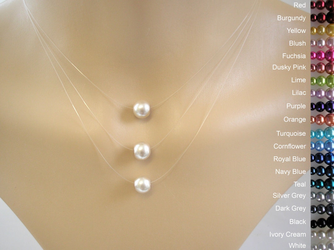 Multi Strand Necklace, Multi Layered Pearl Necklace, Triple Layer ...