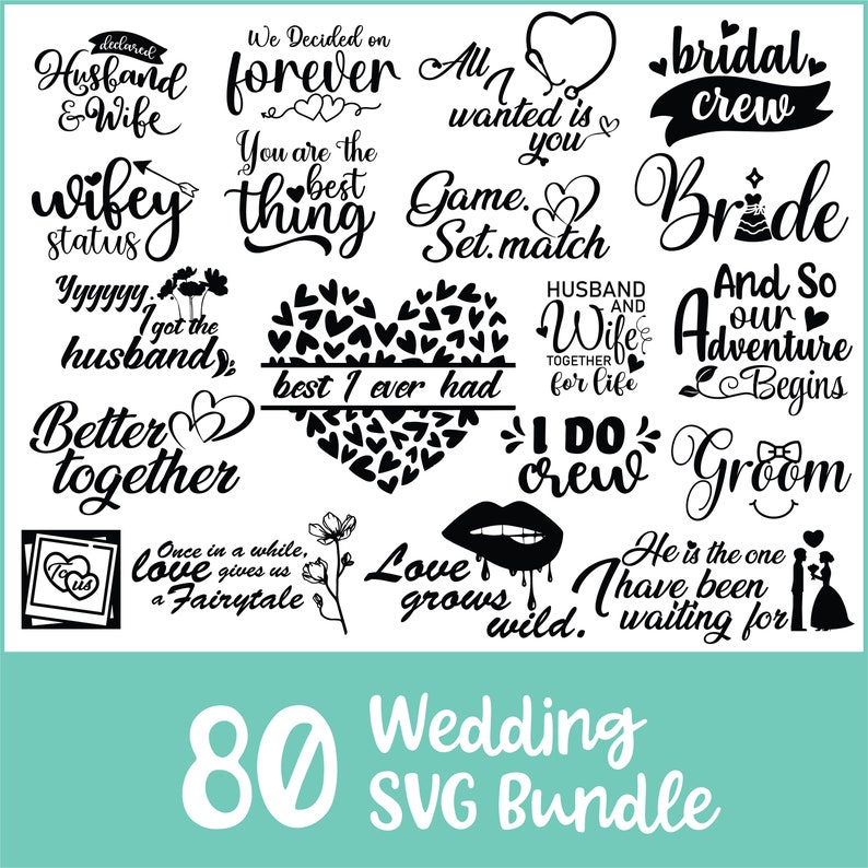 Wedding SVG Bundle Couple SVG Bundle Mr and Mrs SVG Bundle - Etsy UK
