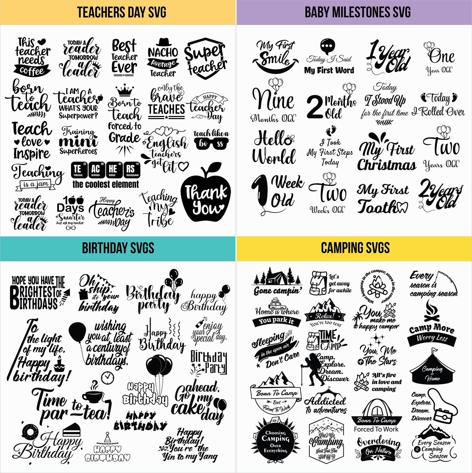 Mega SVG Bundle, Silhouette Cut Files, Svg Files for Cricut, T Shirt ...