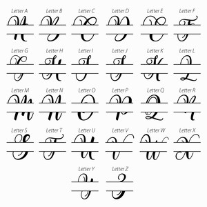 Alphabet SVG, Split Monogram Alphabet SVG, Letter SVGS, Monogram ...