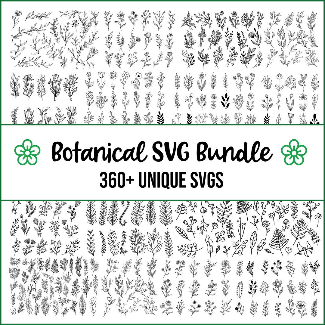 360+ Botanical Svg Bundle, Floral Svg, Leaves Svg, Flowers Svg, Floral ...