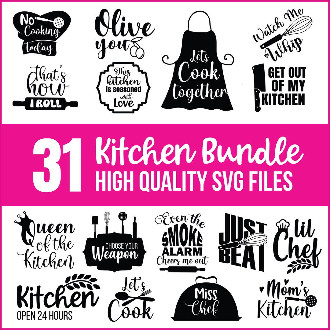 Kitchen SVG Bundle, Baking Svg, Cooking Svg, Chef Svg, Cute Kitchen SVG ...