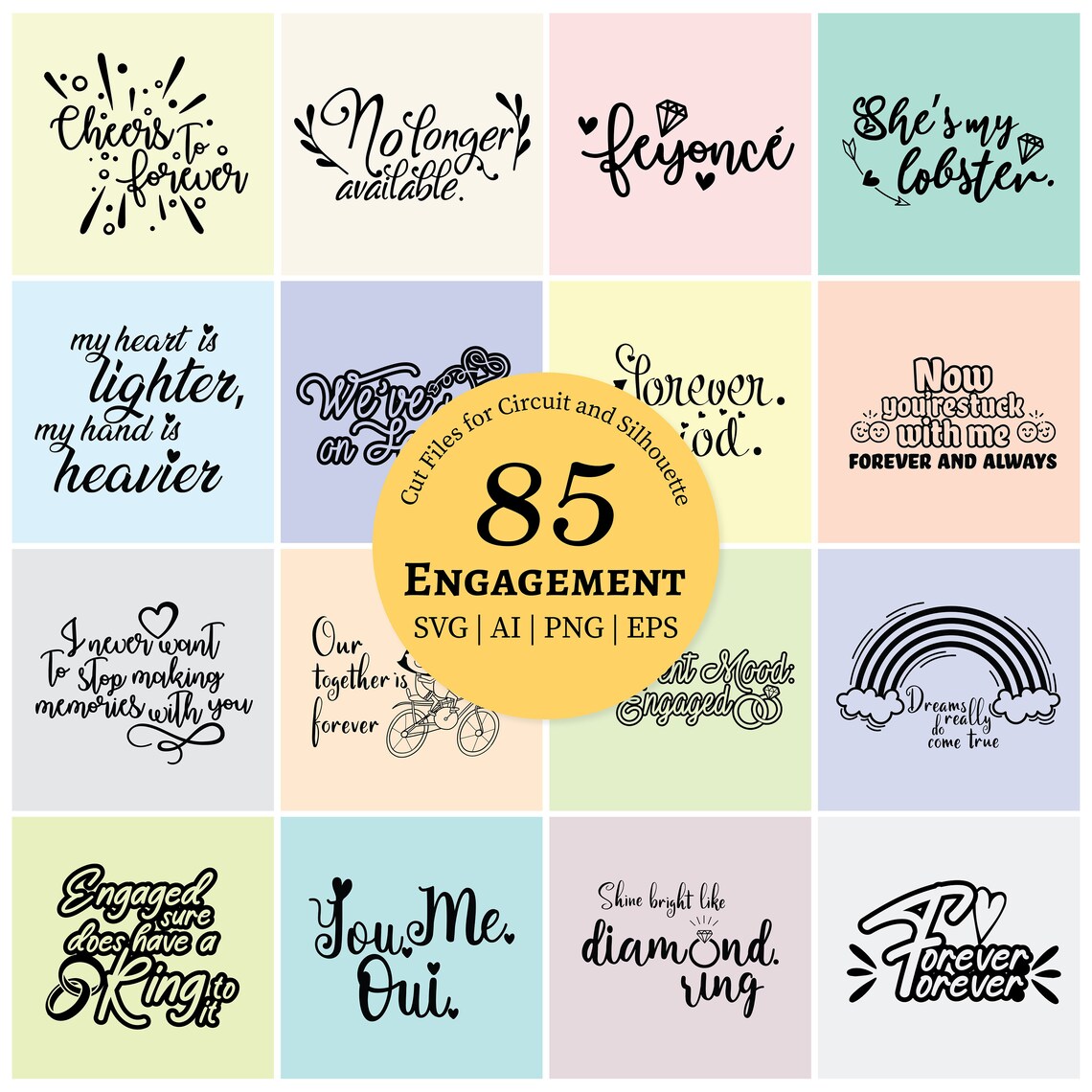 Engagement SVG Bundle, Couple SVG Bundle, Mr and Mrs SVG Bundle ...