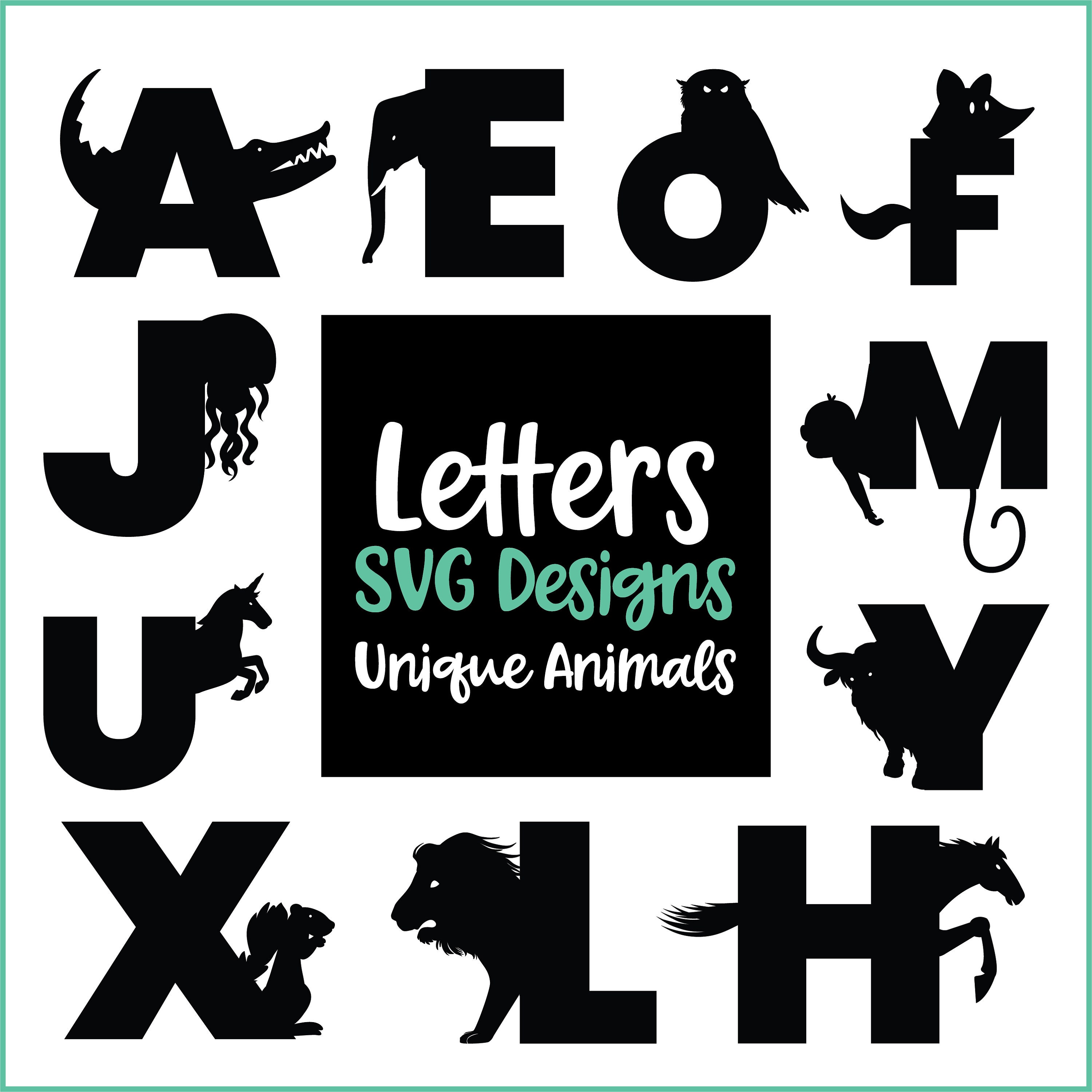 Alphabets Svgs, Letter Svgs, Monogram Alphabet SVG, PNG, Monogram Frame ...