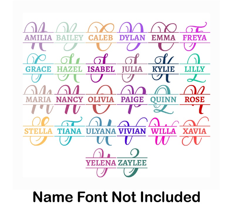 Alphabet SVG, Split Monogram Alphabet SVG, Letter SVGS, Monogram ...