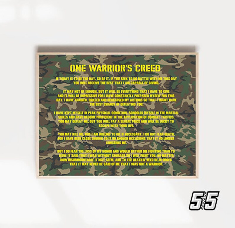 Warrior's Creed Sign Deployment Printable Sign Army Encouragement ...