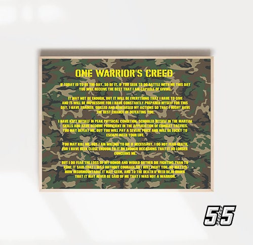Warrior's Creed Sign Deployment Printable Sign Army Encouragement ...