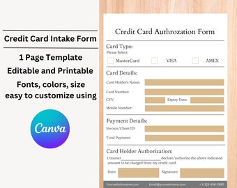 Credit Intake Form - Etsy