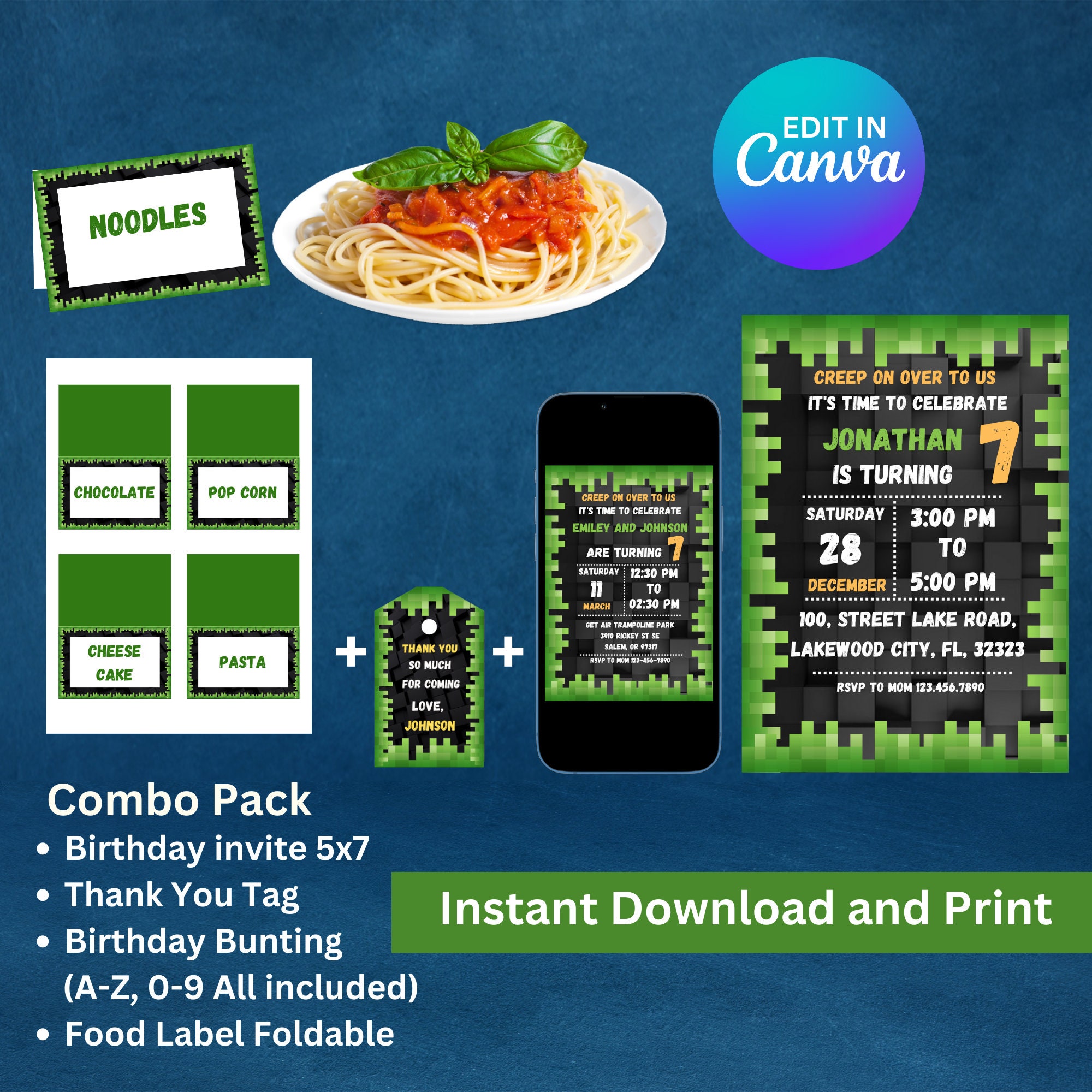 Minecraft Food Label Templates