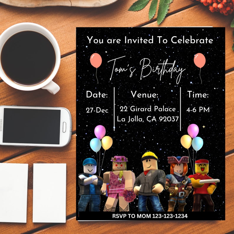 Editable Roblox Birthday Invitation Templates Canva Printable - Etsy