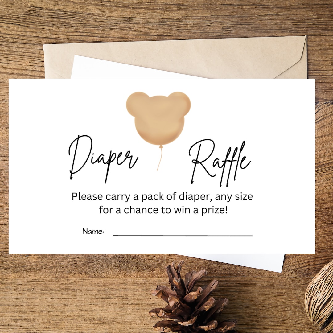 Teddy Bear Diaper Raffle Tickets and Sign Minimalist Baby - Etsy