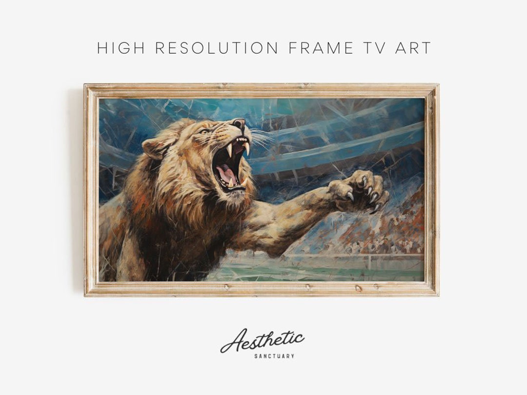 Lions Frame TV Art | LIONS Digital Art | Samsung Frame TV Art - Etsy