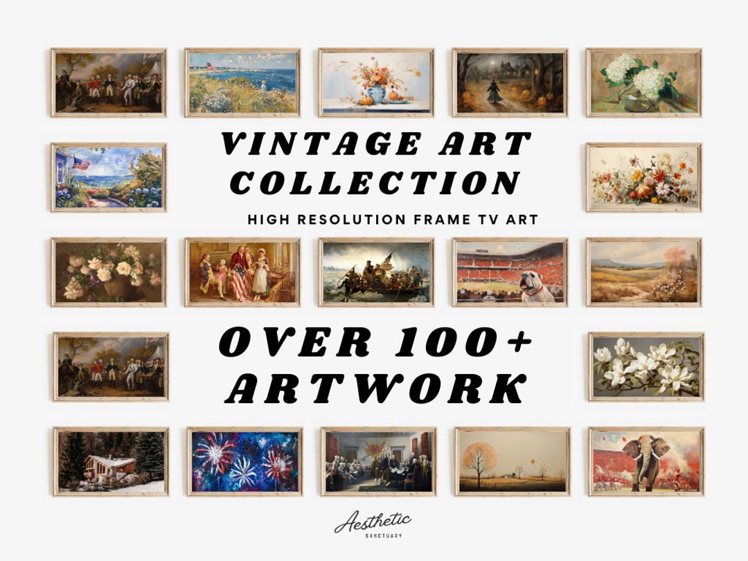 Frame TV Art Set of +100 | Vintage Art Prints Bundle | Samsung Frame TV ...