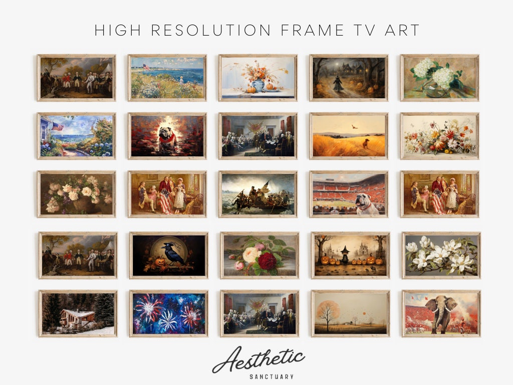 Frame TV Art Set of +100 | Vintage Art Prints Bundle | Samsung Frame TV ...