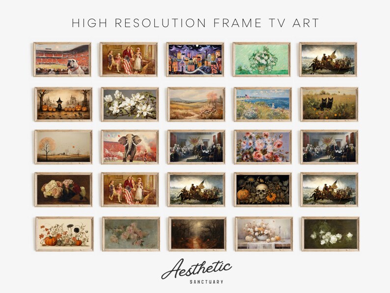 Frame TV Art Set of +100 | Vintage Art Prints Bundle | Samsung Frame TV ...