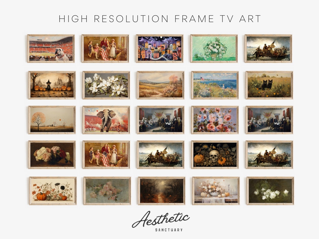 Frame TV Art Set of +100 | Vintage Art Prints Bundle | Samsung Frame TV ...