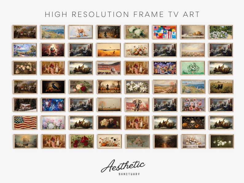 Frame TV Art Set of +100 | Vintage Art Prints Bundle | Samsung Frame TV ...