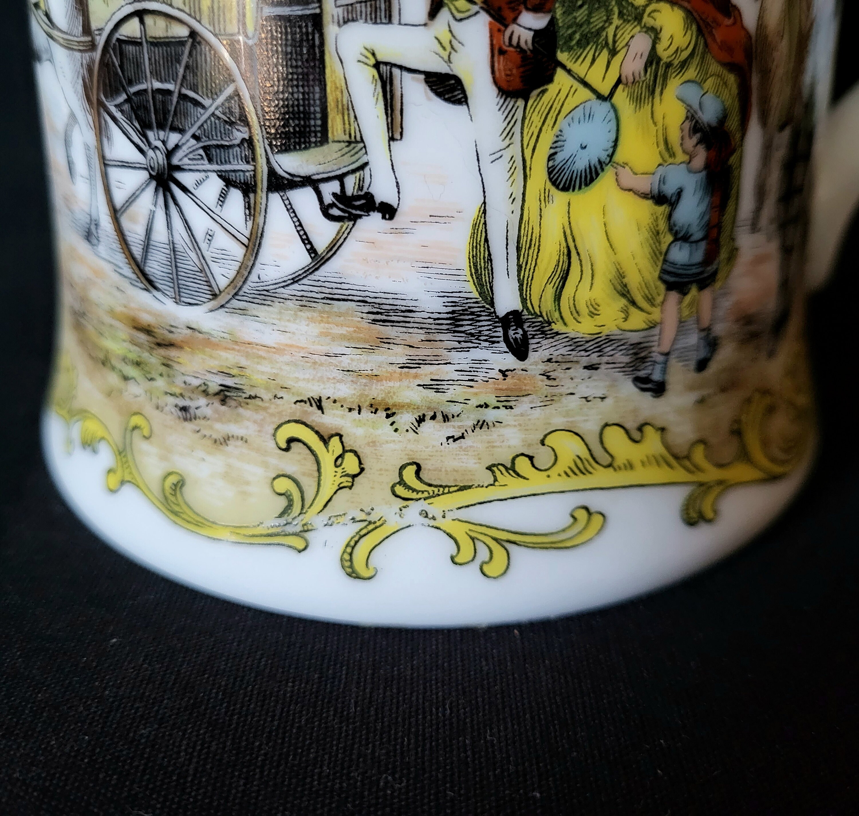 Vintage Alboth-kaiser German Fine Porcelain Lidded Beer Stein Horse and ...