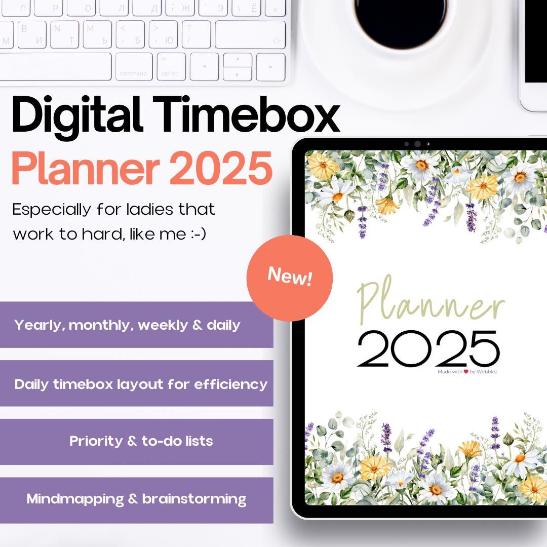 2025 Timebox Planner | Daily, Weekly, Monthly and Yearly Layouts | Goal ...
