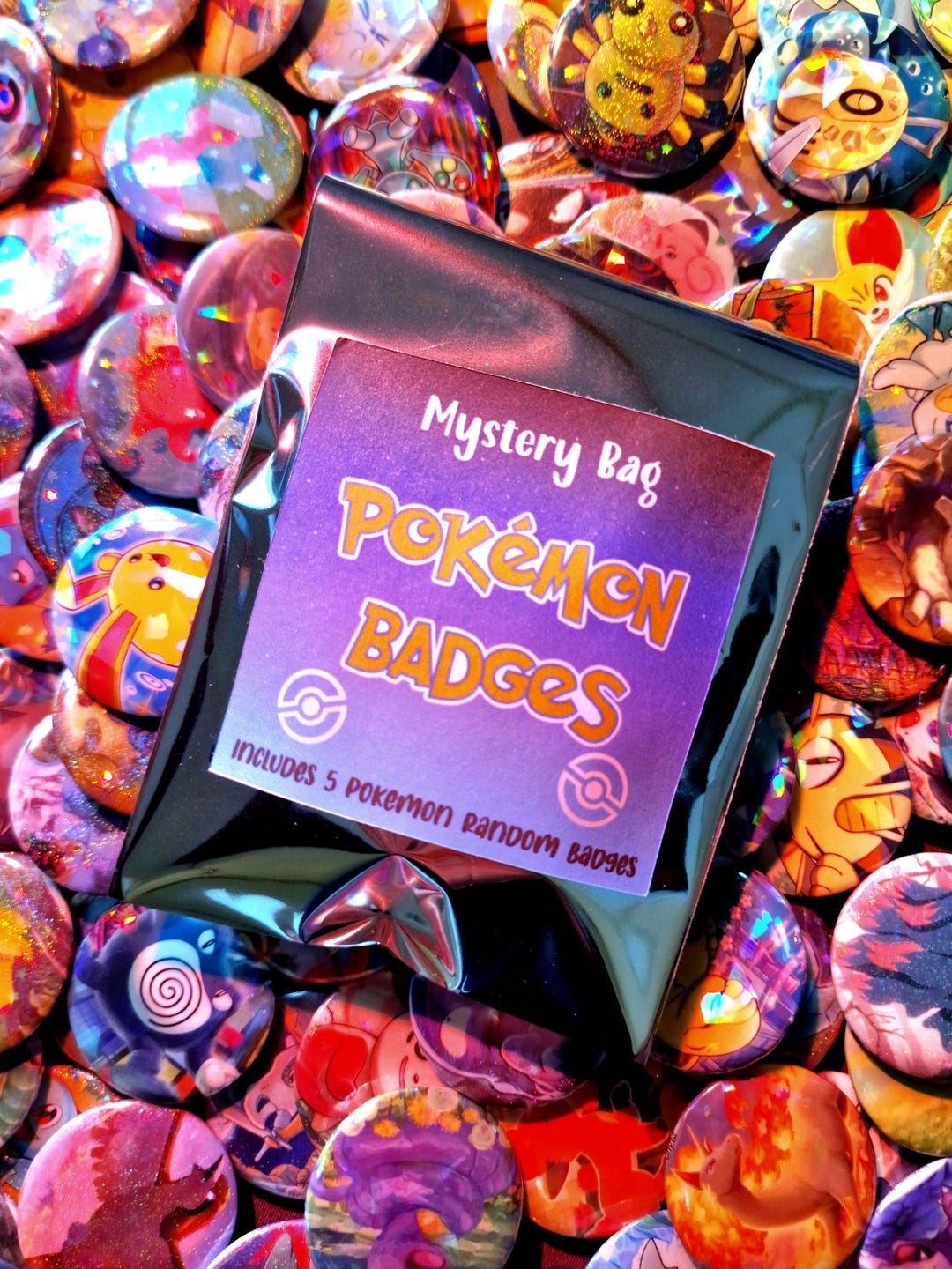 Pokémon Mystery Badge Bag, TCG Lucky Dip, Random Pokémon Collectible ...