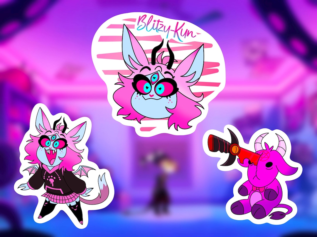 Helluva Boss Sticker Collection,blitzy-kun, Emberlynn Pinkle Demon ...