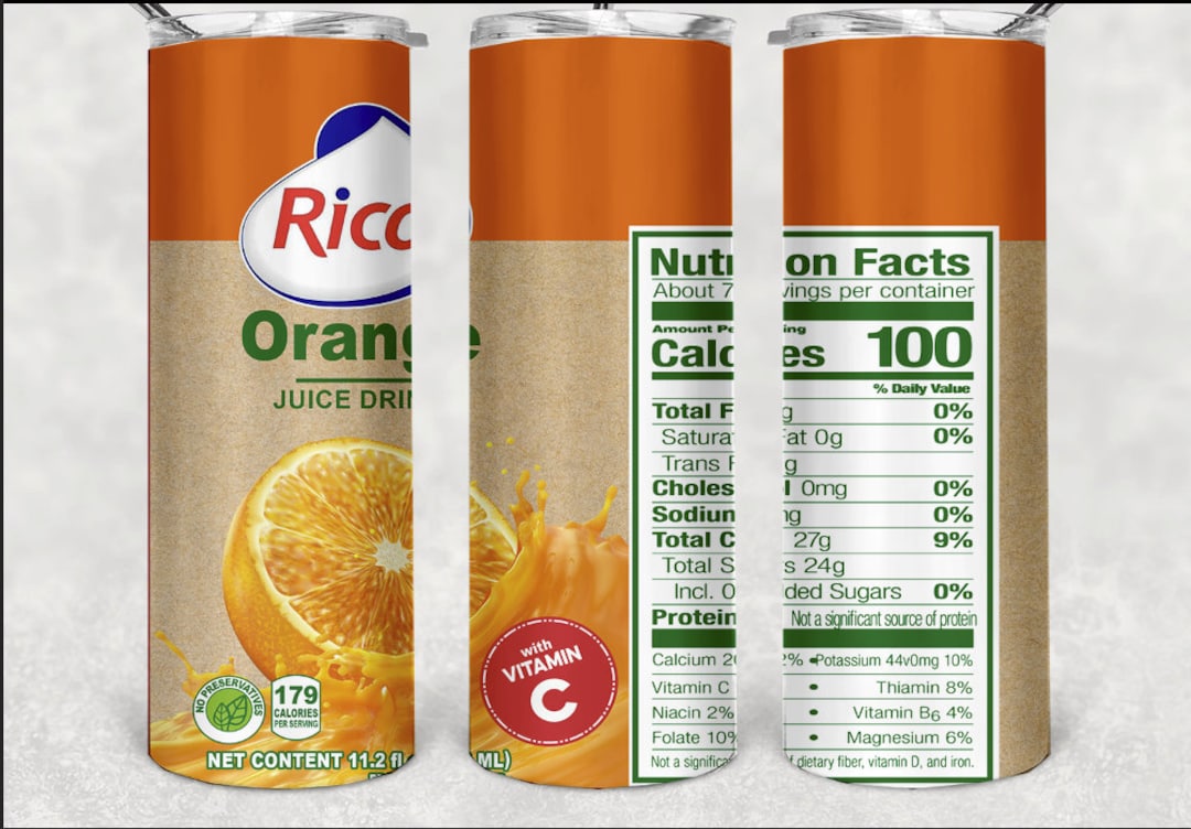 20oz Orange Juice Tumbler Wrap - Etsy