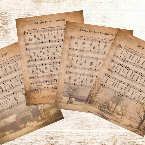 Vintage Printable Classic Christmas Carols Sheet Music 11 Old - Etsy