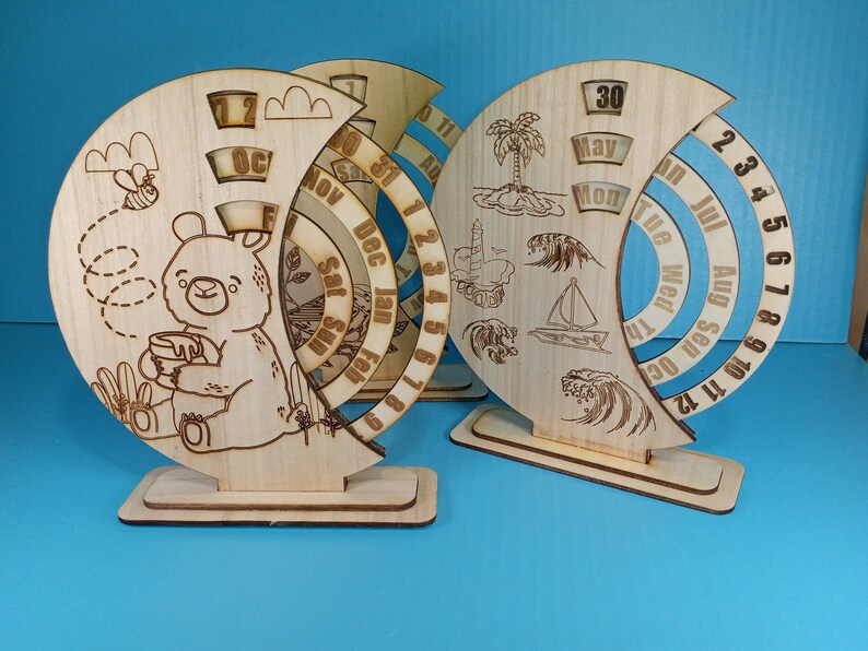 Laser Cut Perpetual Calendar SVG: Minimalist Wood Decor (digital ...