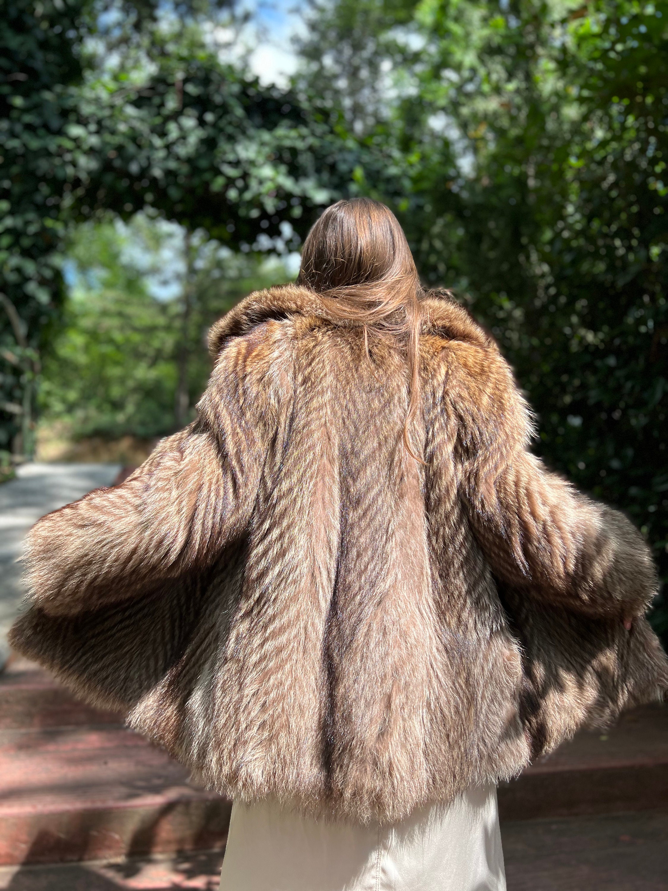 Raccoon Fur Coat M/L Fur Coat Real Fur Coat Vintage Fur - Etsy