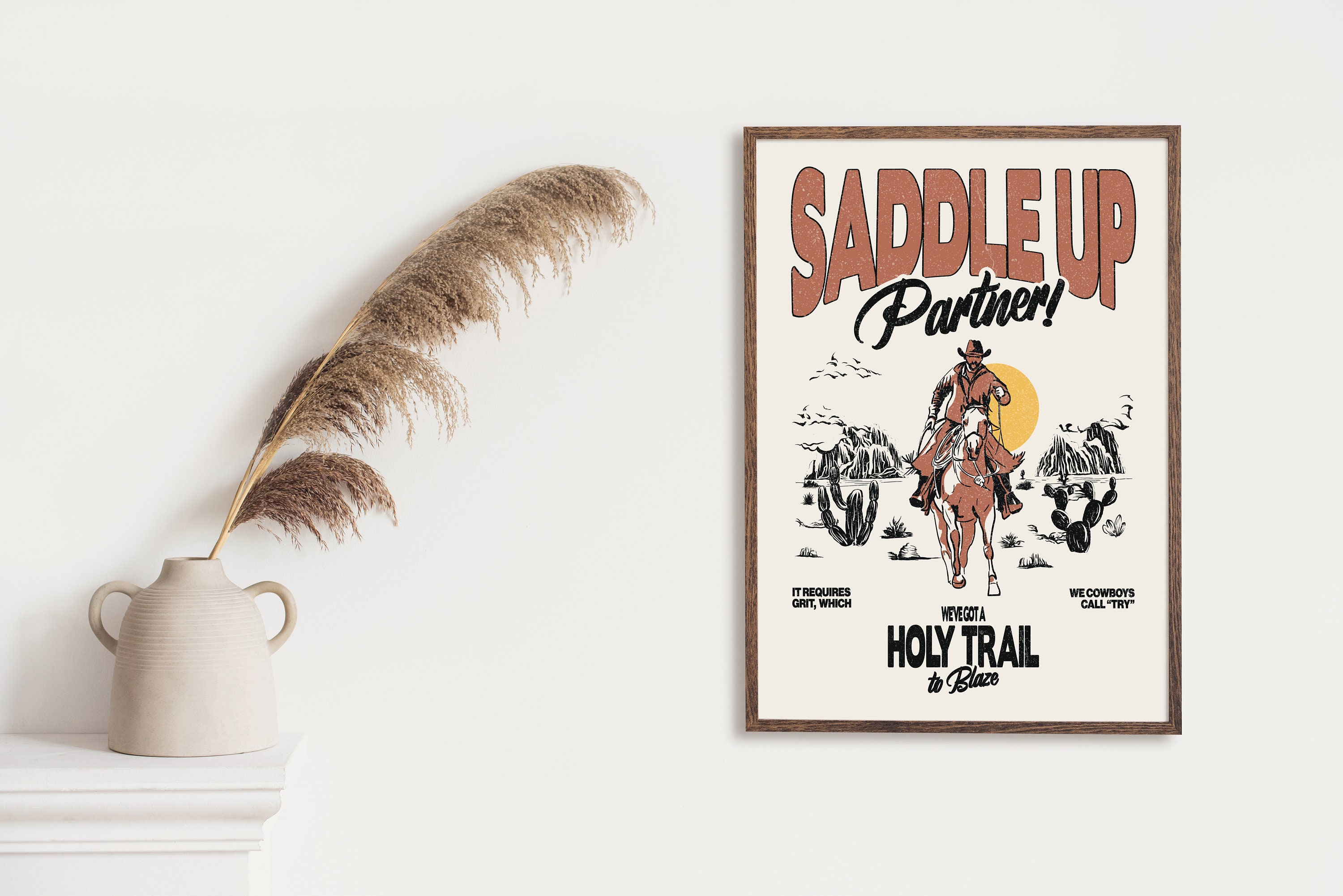 Saddle up Cowboy Poster Inspiring Western Poster Digital - Etsy