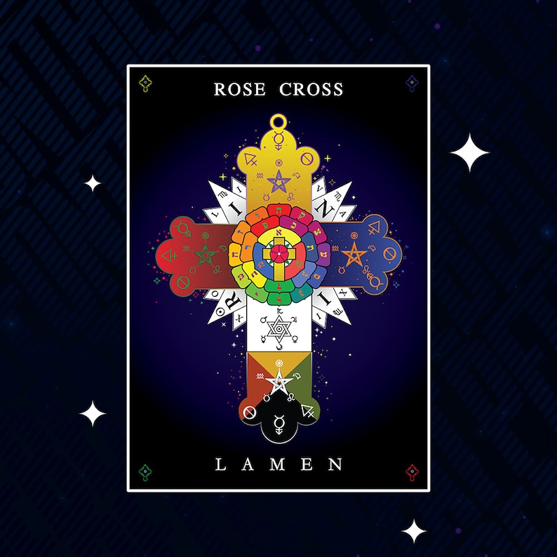 Hermetic Rose Cross Dark Background - Etsy