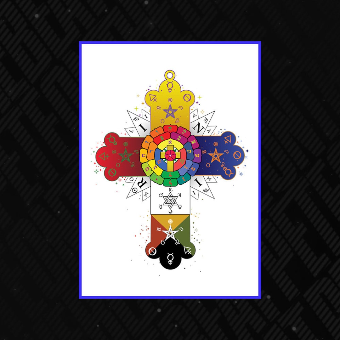 Hermetic Rose Cross (no Letters) White Background - Etsy