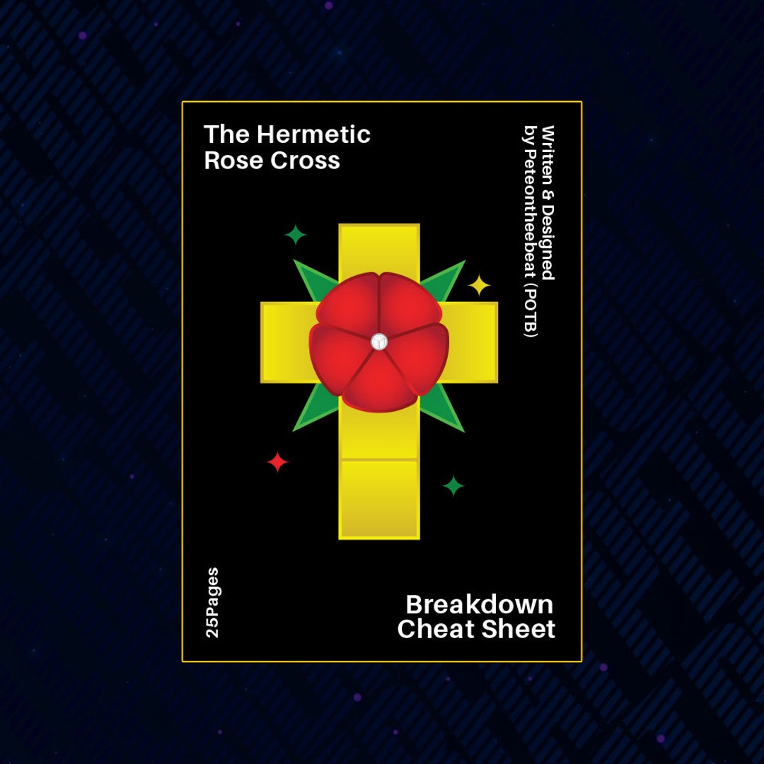 The Hermetic Rose Cross Cheat Sheet (black) - Etsy