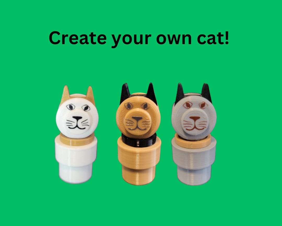 Customizable Vintage Peg-style Cat - Etsy