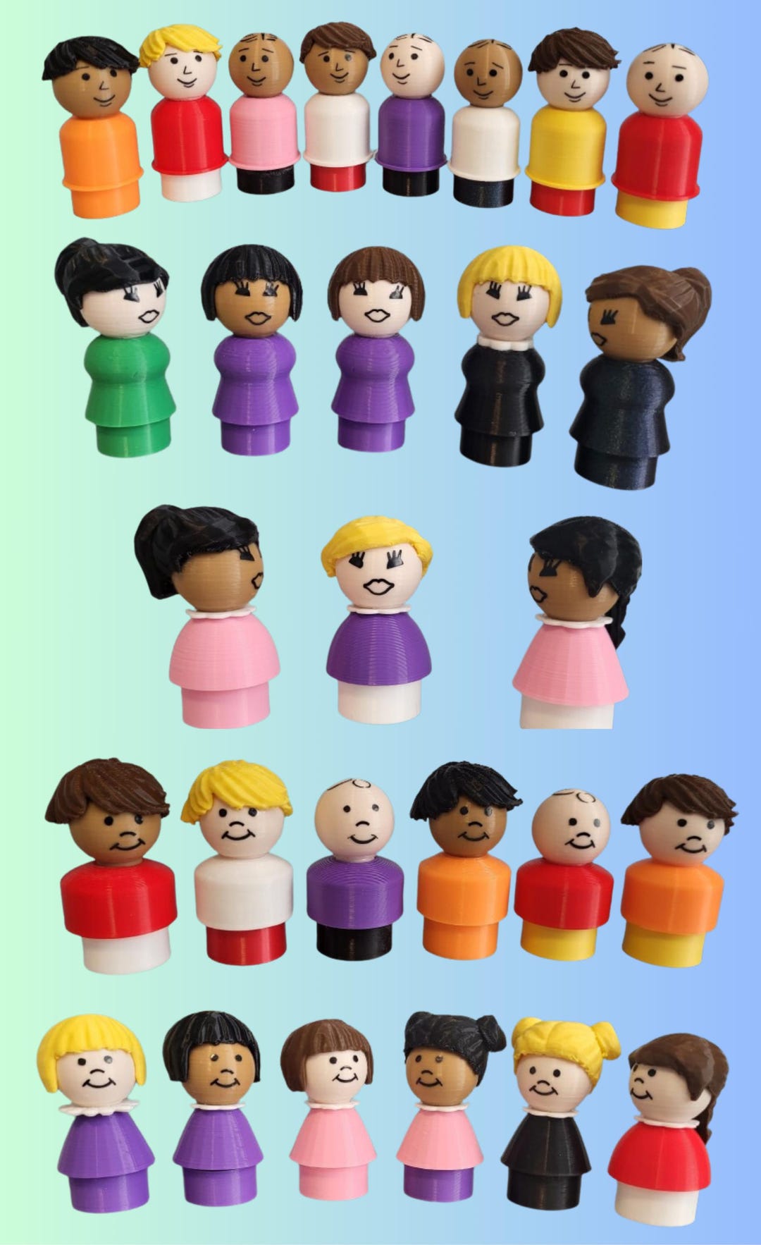 Customizable Vintage Peg-style Little Person Figure - Etsy