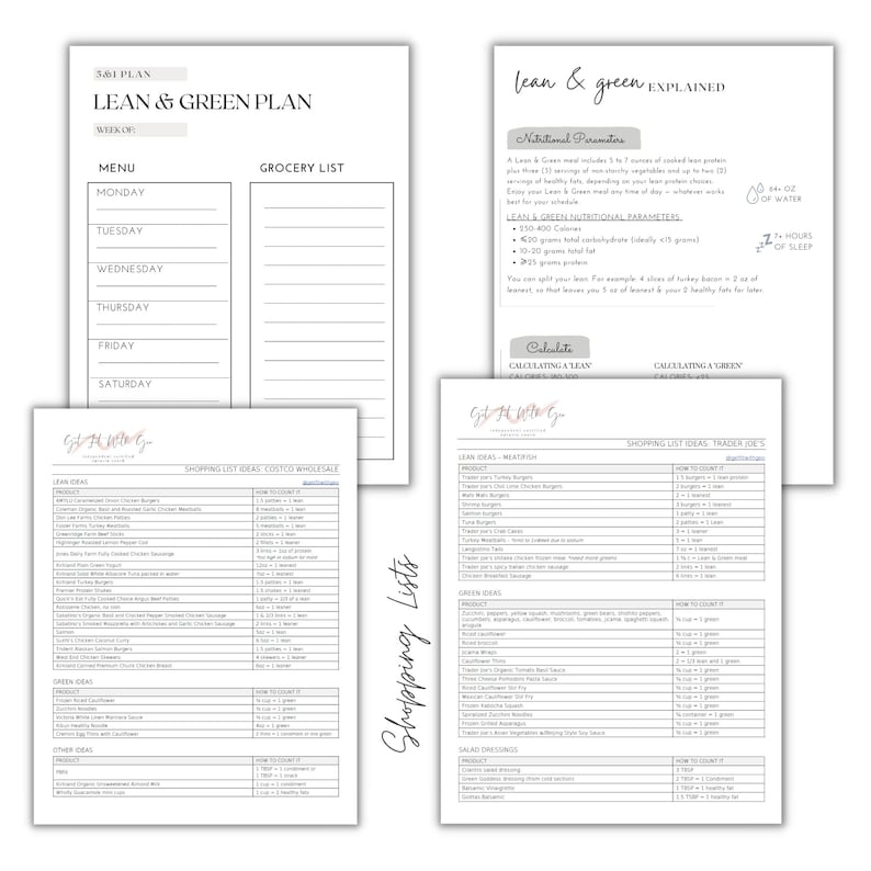 DIGITAL Optavia 5&1 Fueling Tracker, Planner, Guide | INSTANT DOWNLOAD ...